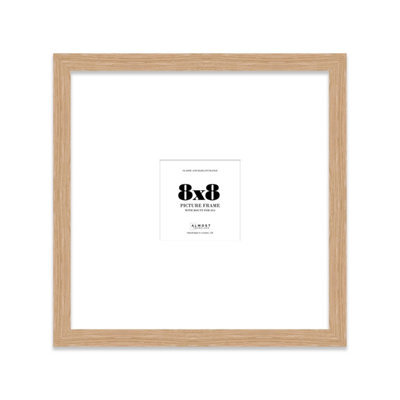 "8X8"" Oak Picture Frame - 8X8"" Square Frame With 4X4"" Mount For 8X8 ...