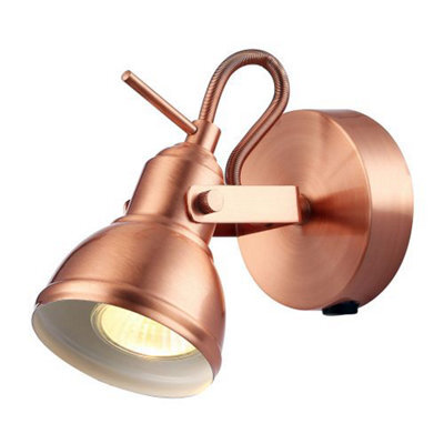 Happy Homewares Unique Industrial Designed Brushed Copper Switched Wall ...