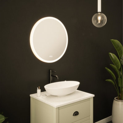FNX Bathrooms Sudbury 600mm Round Led Bathroom Mirror With Tunable ...