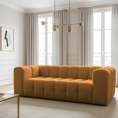 Baloo Three Seat Elegant Modern Sofa Dark Yellow by B&Q | ufurnish.com
