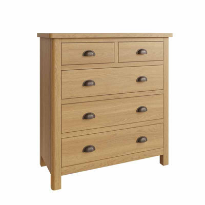 Bravich Clara Rustic Oak 2 Over 3 Chest Of Drawers by B&Q | ufurnish.com