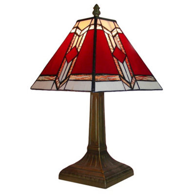 Valuelights Tiffany Aztec Stained Glass Table Lamp by B&Q | uFurnish.com