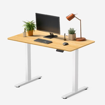 Flexispot Adjustable Standing Desk White Frame Including 110X60Cm Maple ...