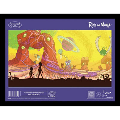 Rick And Morty Clrickcal 100Yrs Framed Poster Multicoloured (40Cm X ...