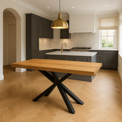 TRL Handmade Furniture Sleek & Slender Reclaimed Dining Table With ...