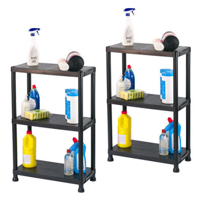 Kct Garage Shelving 3 Tier Plastic Storage Unit 2 Pack by B&Q ...