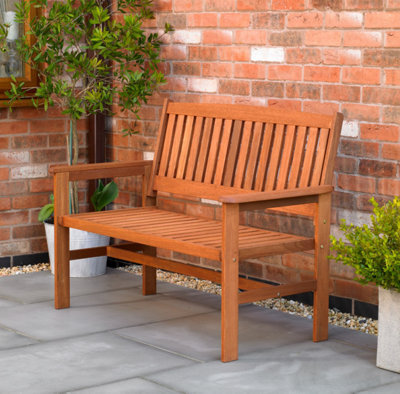 Samuel Alexander 2 Seater Outdoor Traditional Wooden Garden Patio Bench ...