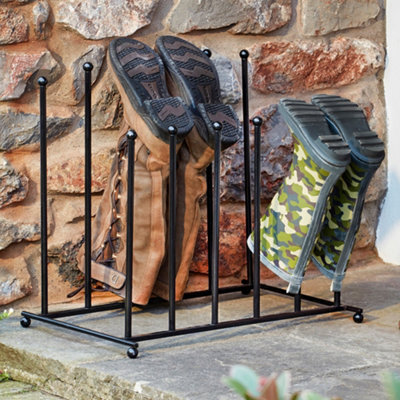 Garden Gear Welly Boot Rack Storage Stand Two Tier Free Standing Indoor ...