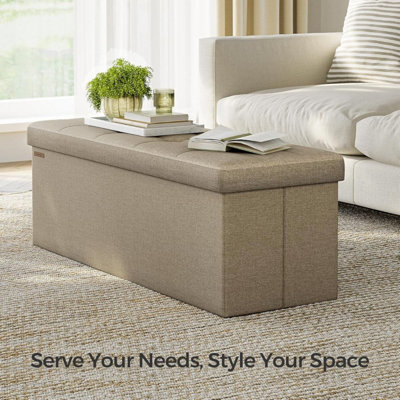 Songmics Padded Storage Chair, Ottoman, Versatile Foldable Bench, Chest ...