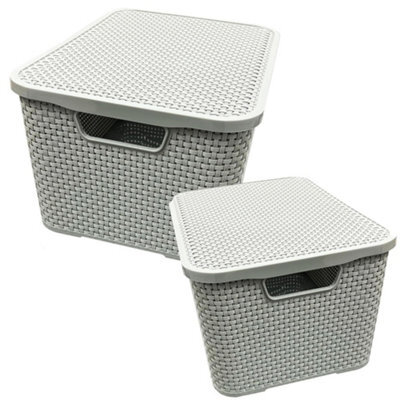 Storm Trading Group 2 X Nature Inspired Light Grey Home & Office Rattan ...