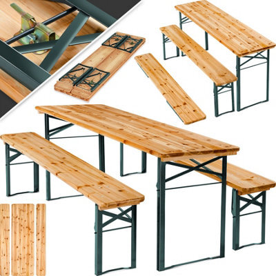 Tectake Dining Table And Bench Set - 2 Benches, Foldable, Stable ...