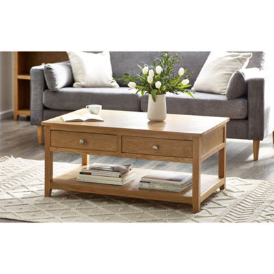 Ashfield Classic Coffee Table With 2 Drawers by B&Q | ufurnish.com