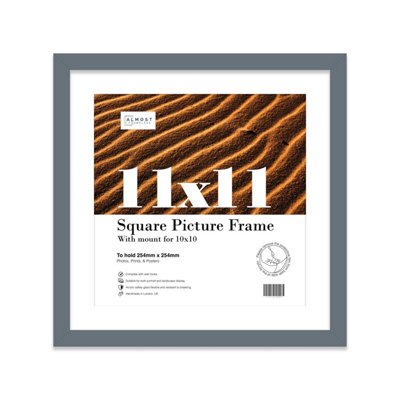 "11X11"" Grey Picture Frame - 11X11"" Square Frame With 10X10"" Mount ...