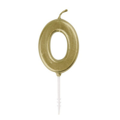 Unique Party Number 0 Metallic Mini Birthday Candle Gold (One Size) by ...
