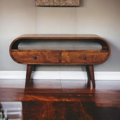 Artisan Furniture Solid Wood Chestnut Circular Tv Stand by B&Q ...