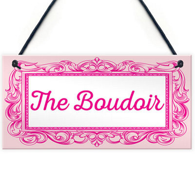 Red Ocean The Boudoir Vintage Shabby French Powder Room Hanging Plaque ...