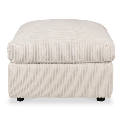 Large Size Jumbo Cord Cream Premium Footstool by B&Q | ufurnish.com
