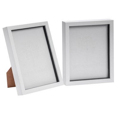 "Nicola Spring 3D Box Photo Frames - 8 X 10"" - White - Pack Of 2" by B ...