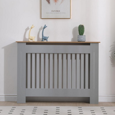 Vivo Radiator Cover Grey Modern Horizontal Slats Decorative Heater ...