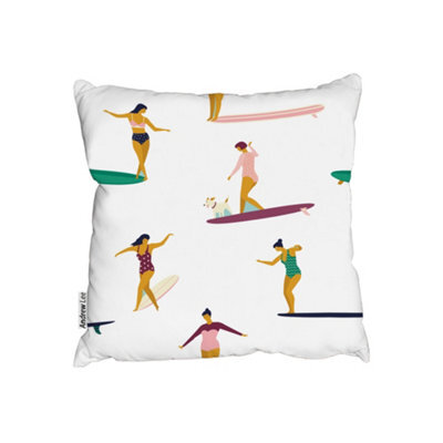 Andrew Lee Cushions - Female Surfers (Cushion) / 60Cm X 60Cm by B&Q ...