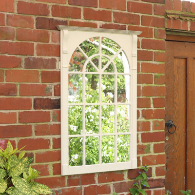 Melody Maison Large Cream Window Style Wall Mirror - Lyon Range 66Cm X ...