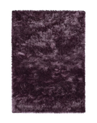 Mauve Shaggy Rug, Handmade Rug, Anti-Shed Easy To Clean Rug, Modern ...