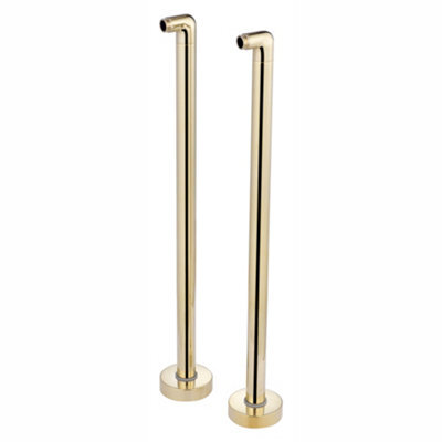 Enki Traditional Gold Floor Standing Brass Bath Tap Legs With Return ...