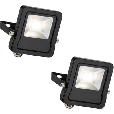 2 Pack Outdoor Ip65 Led Floodlight - 10W Cool White Led - Angled Wall ...