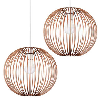 Valuelights Pair Of Metal Basket Style Globe Ceiling Light Shades In ...