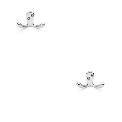 Loops 2 Pack - Solid Brass Victorian Double Robe Coat Hook Wall Mounted ...