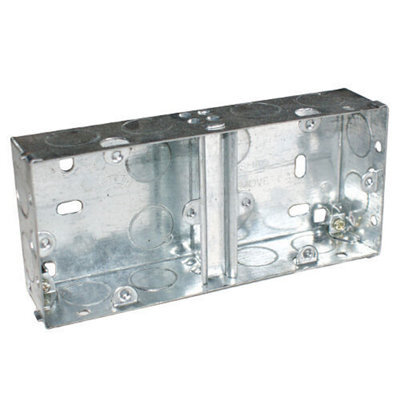 35mm Dual Double Metal Flush Mounted Back Box 2 Gang Brick Wall Hole ...