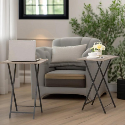 Rafaelo Mobilia 2 Set Small Folding Side End Tables by B&Q | ufurnish.com