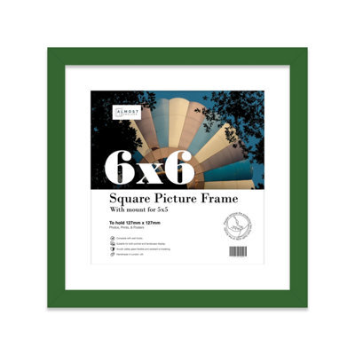 "6X6"" Green Picture Frame - 6X6"" Square Frame With 5X5"" Mount For ...