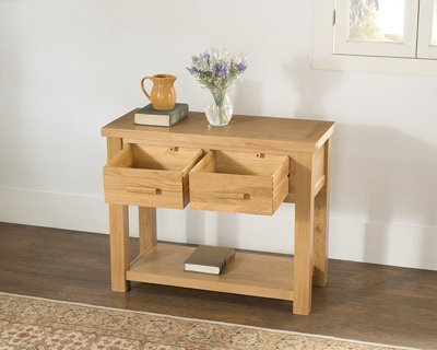 Buttercup Farm Sienna Large Console Table - D45 X W100 X H80.5 Cm - Oak ...