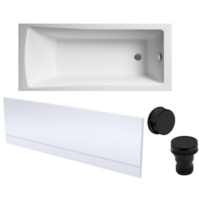 Balterley Square Single Ended 1700X700 With Leg Set & Black Waste ...