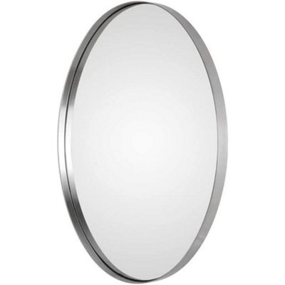 Deenz 50Cm Large Round Wall Mirror Silver Deep Aluminium Metal Frame ...