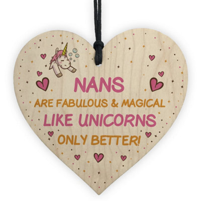 Red Ocean Nan Plaque Wooden Heart Funny Nan Gift For Birthday Christmas ...
