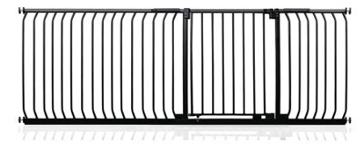 Safetots Elite Pressure Safety Gate, 207Cm - 216Cm, Matt Black, Pressure Fit Stair Gate by B&Q ...