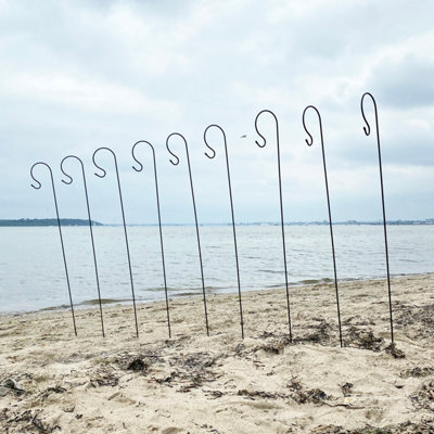 Selections 20 X Shepherds Crook Black Metal Garden Border Hooks (1M) by ...