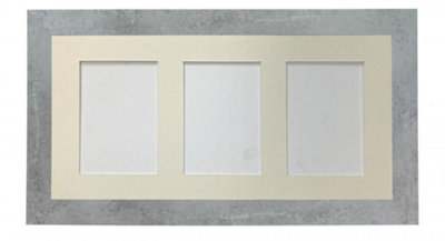 Frames By Post Metro Mineral Grey Frame With Ivory Mount For 3 Image ...