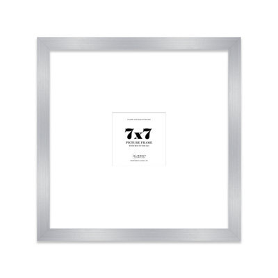 "7X7"" Silver Picture Frame - 7X7"" Square Frame With 3X3"" Mount For ...