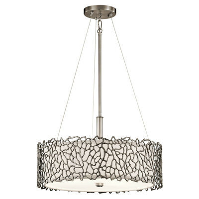 Elegant 3 Bulb Ceiling Pendant Light In Classic Pewter Finish by B&Q ...