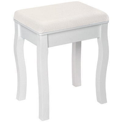 Tectake Dressing Table Stool - Padded, With Solid Wood Legs, Rose ...