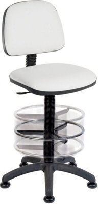 Zayn Classic Blaster Pu White Office Chair by B&Q | ufurnish.com