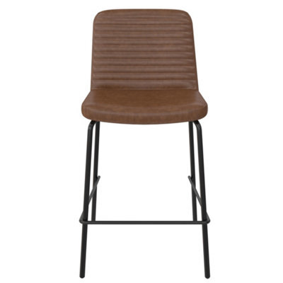 Dorel Corey Counter Stool Camel Faux Leather by B&Q | ufurnish.com
