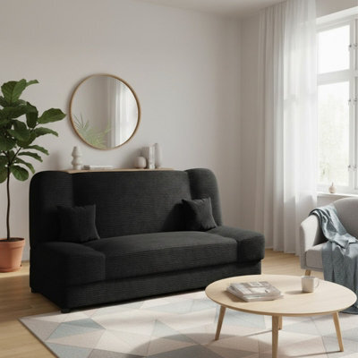 Jonas Living Room Sofa Bed With Click Clack Sleeping Surface Storage ...