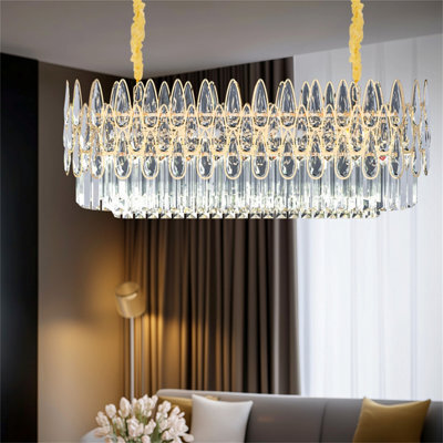 Vrygle Luxurious Gold Rectangular Crystal Chandelier Dining Room ...