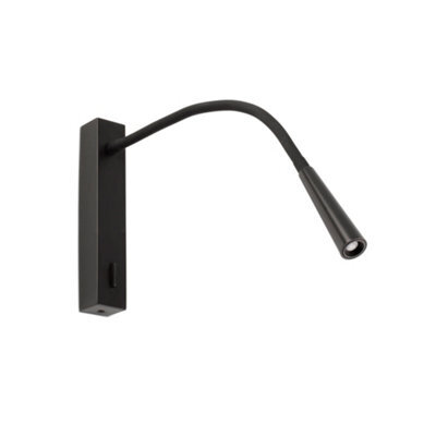 Luminosa Lighting Luminosa Flin Led Adjustable Reading Light Black 3W 3000K by B&Q | ufurnish.com
