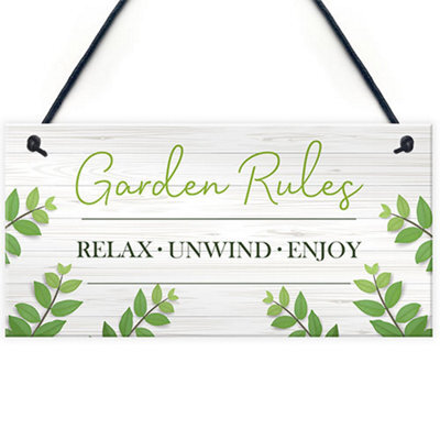 Red Ocean Garden Sign Plaque Hanging Outdoor Sign For Summerhouse Shed ...