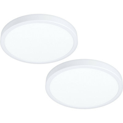 2 Pack Modern White Led Ceiling Lights With Flush Mount Design by B&Q ...